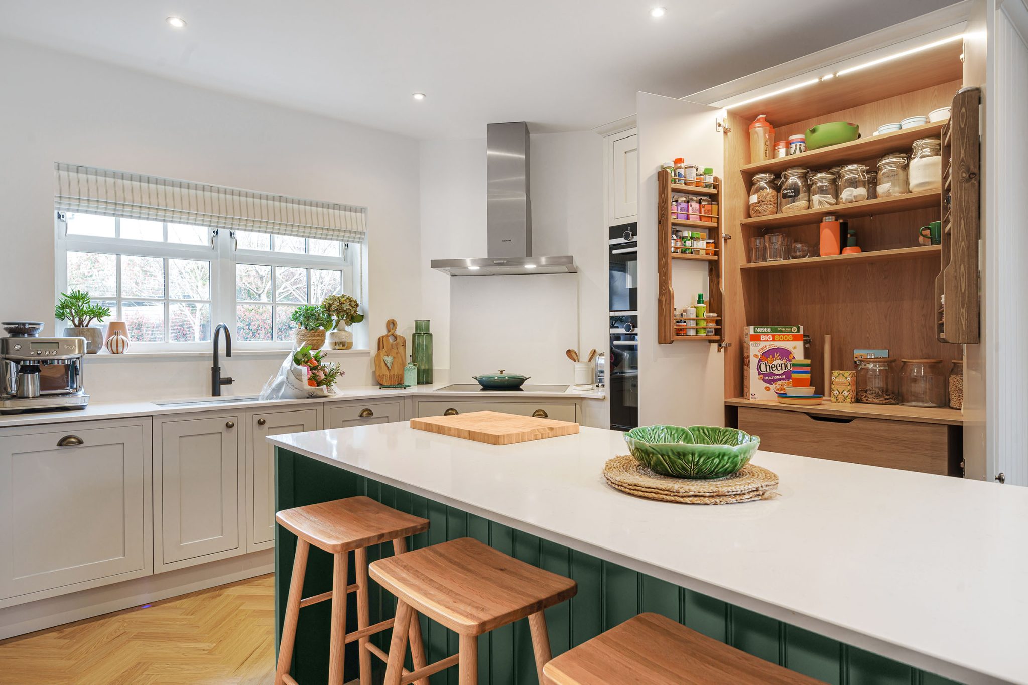A Stylish Green Shaker Kitchen by the Kitchen Experts at KCA